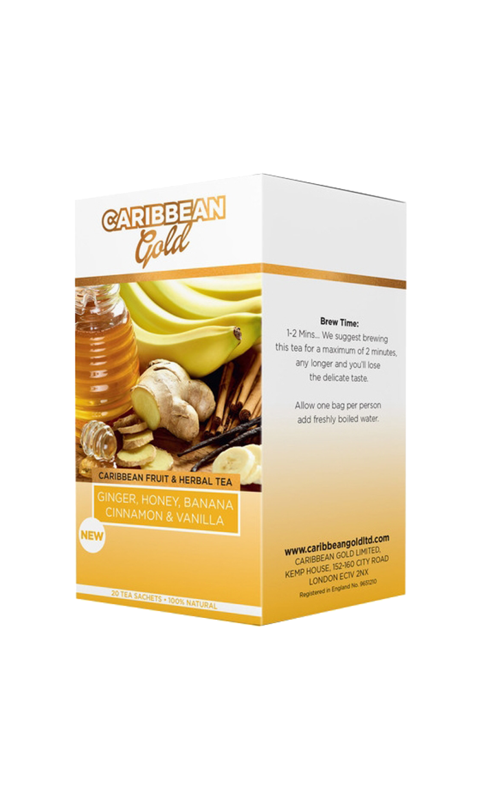 Caribbean Gold Ginger, Honey, Banana, Cinnamon & Vanilla Tea – Jumbo UK ...